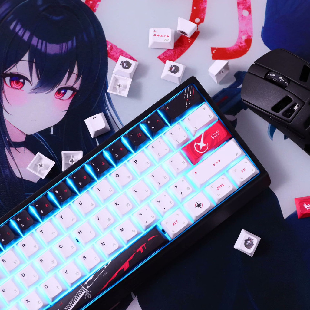 Yuki Aim Keycap Cherry Profile 120+ Keys PBT Five-sided Dye Sublimation Wooting Mechanical ...