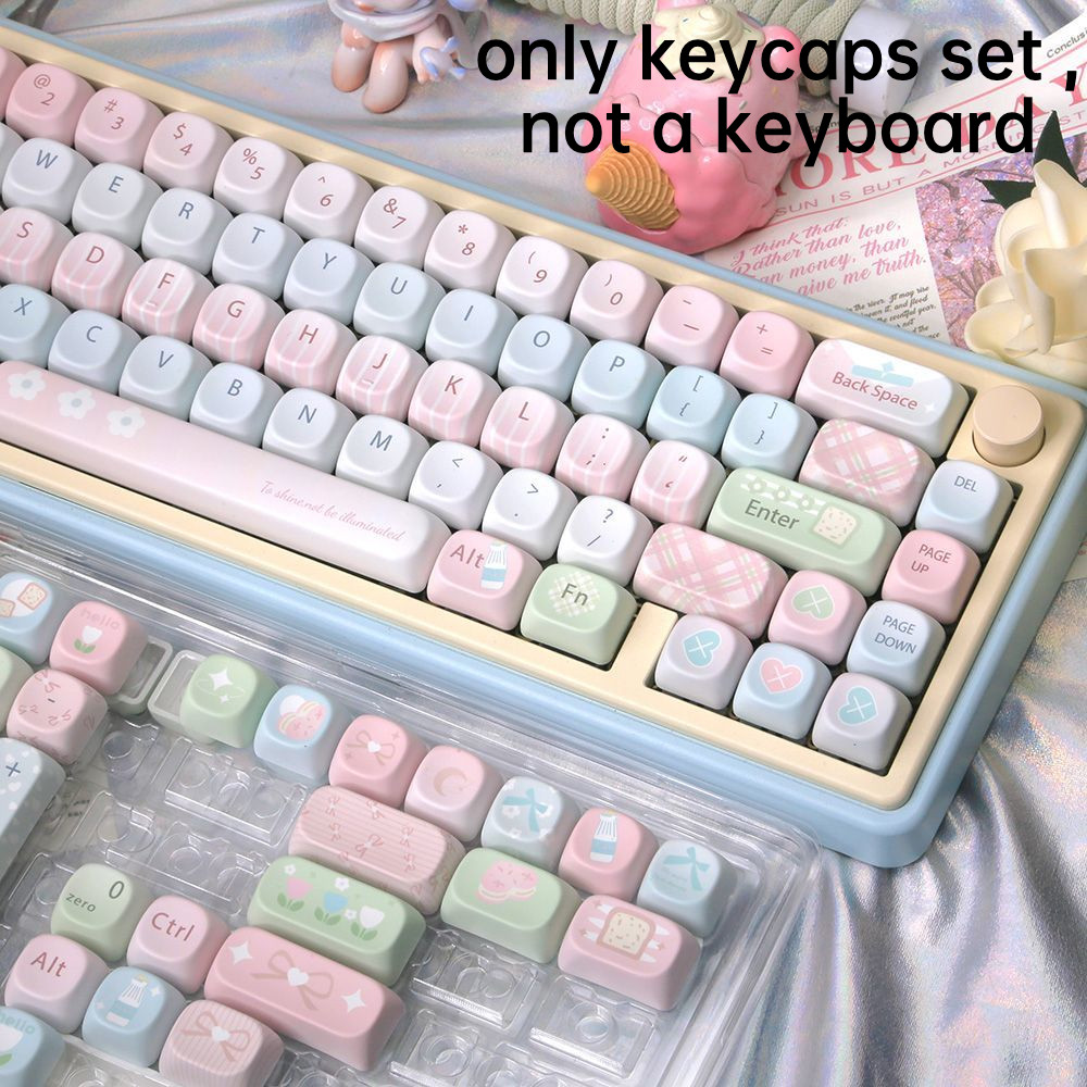PBT Keycap MOA Mousse Mood Keycap Cute Round Macaron Color Adapted ...