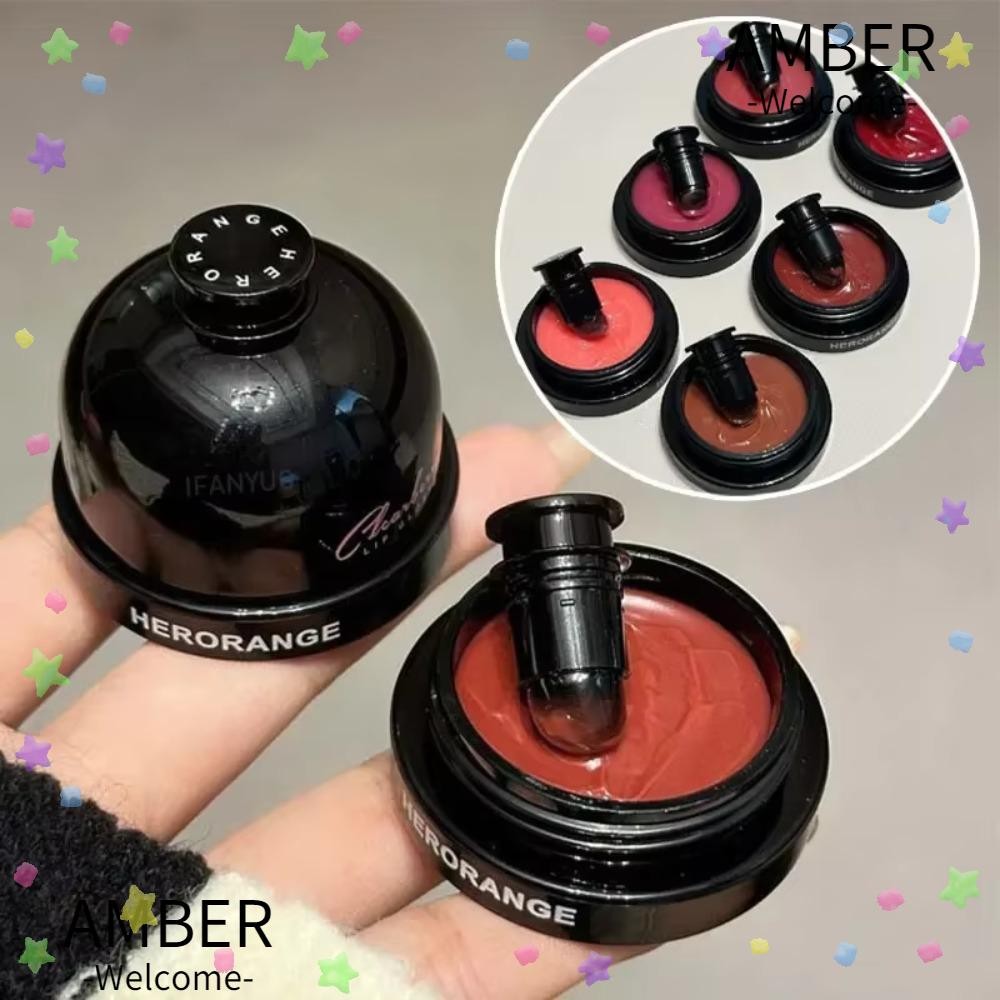 AMBER Lip Gloss, Jelly Solid With Silicone Brush Mirror Lip Tint ...