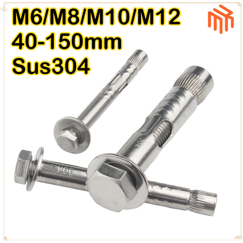 [MX1] 304 Stainless Dyna Bolt Stainless Expansion Bolt Dya Bolt Sleeve Anchor M6, M8, M10, M12 ...