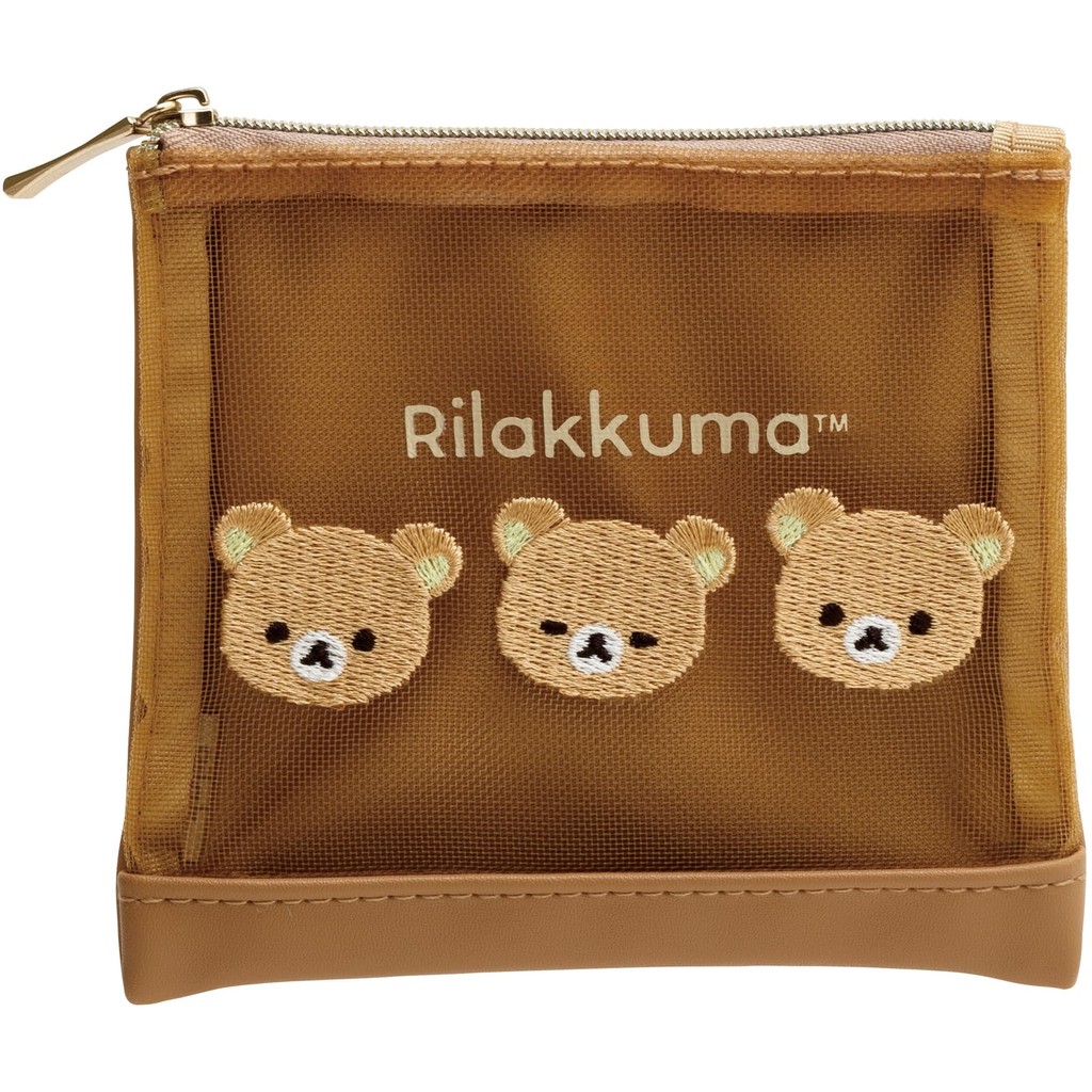 San-X Rilakkuma Everyone is Full and Full Mesh Mini Pouch Rilakkuma CA56101 Size H11 x W12 x ...