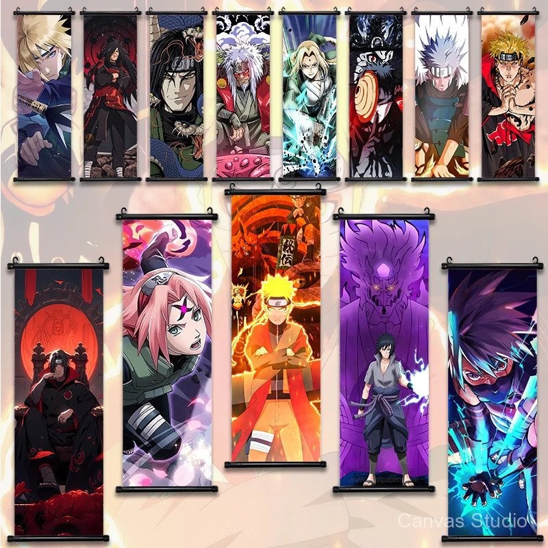 Hot Japanese Anime Scroll Canvas Wall Hanging Painting Kakashi Home ...