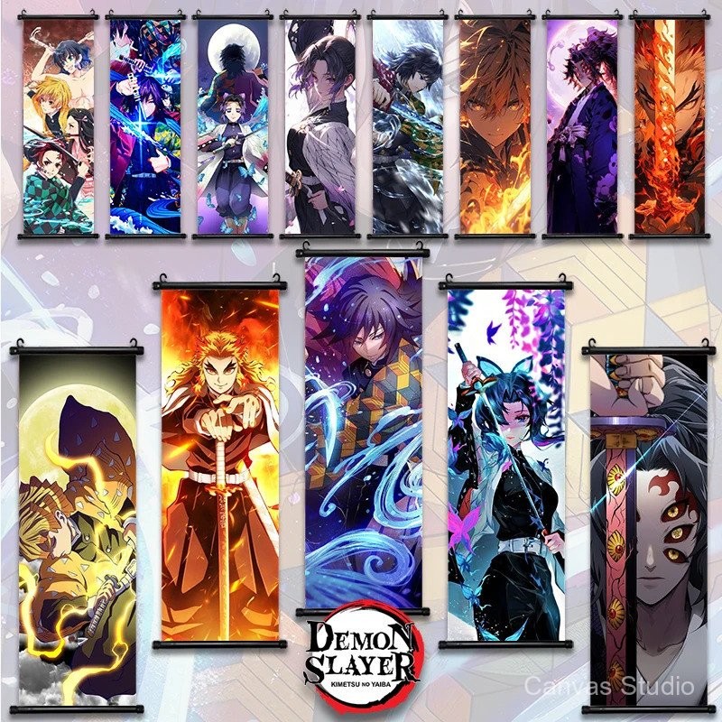 Demon Slayer Hashira Nezuko Agatsuma Zenitsu Inosuke Scroll Canvas Wall ...