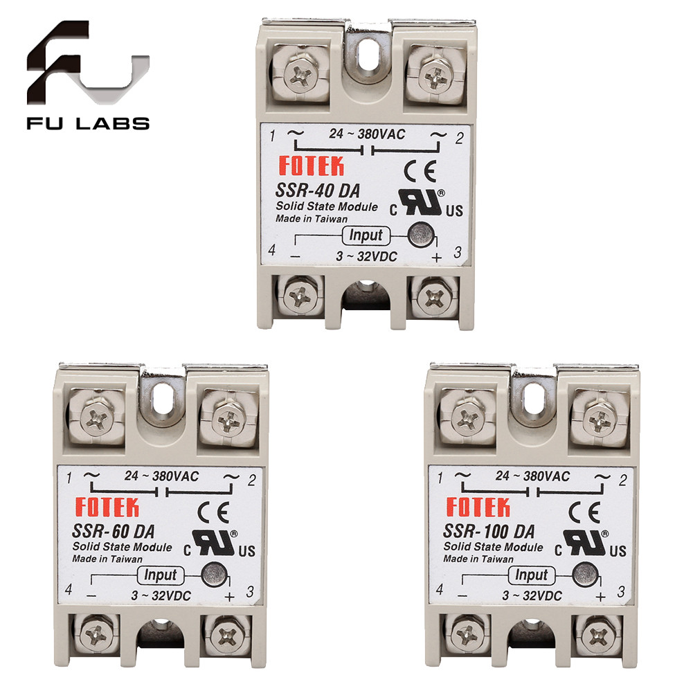 SSR-40DA 25DA 60DA DC to AC Solid State Relay Module Temperature Controller 24V-380V 40A 250V ...