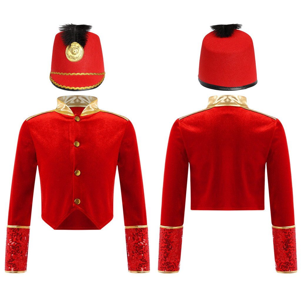 Yartina Children Drum Major Majorette Costume Long Sleeve Shiny Sequins ...