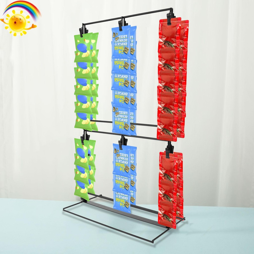 Chip Rack Display Stand Iron Chip Display Rack with 48 Clips Foldable ...