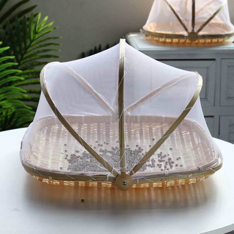 Bamboo Woven Drying Basket Household Round Dustpan Bamboo Woven Gauze ...