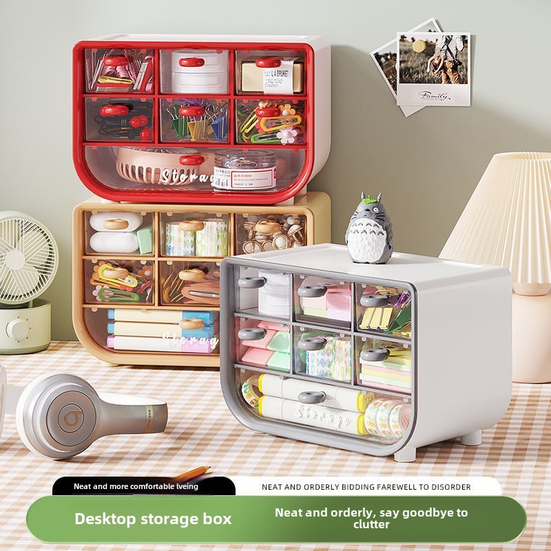 Desktop 7 drawers storage box Multi-functional desktop organizer box ...