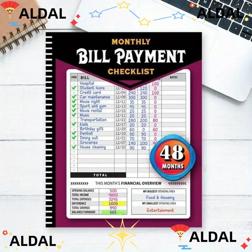 ALDAL Bill Payment Organizer Notepad, Portable Simple Monthly Budget ...