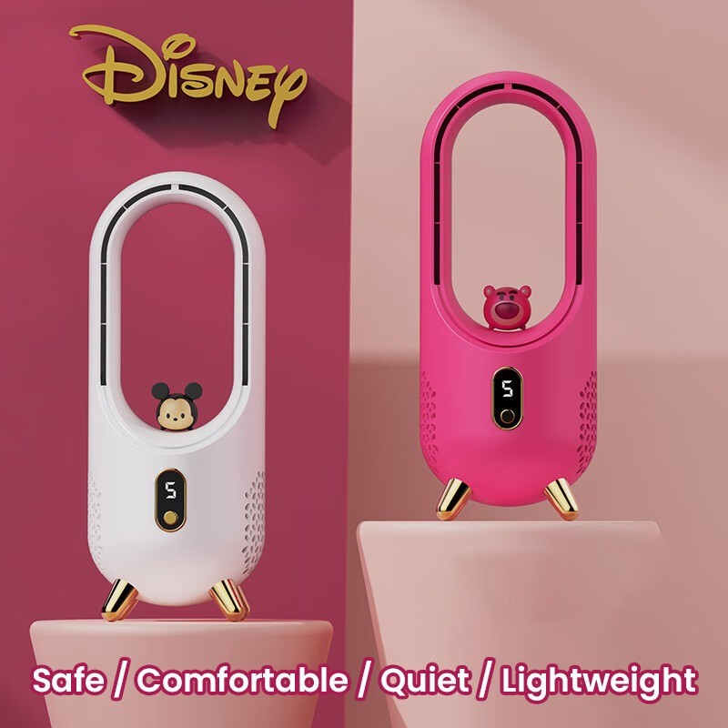 Disney 2025 New Bladeless Tower Fan, USB Rechargeable, Quiet Operation ...
