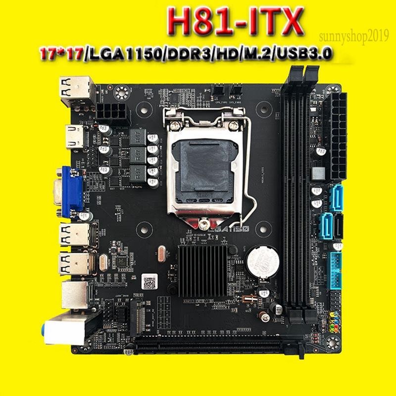 【sunnyshop2019】H81M ITX Motherboard Desktop PC Laptop LGA 1150 DDR3 16GB M.2 NVME USB 3.0 ...