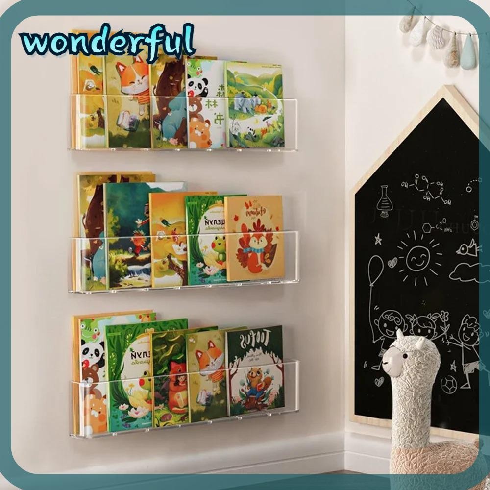 WONDER Picture Book Display Stand, c Transparent Wall Hanging Bookshelf ...