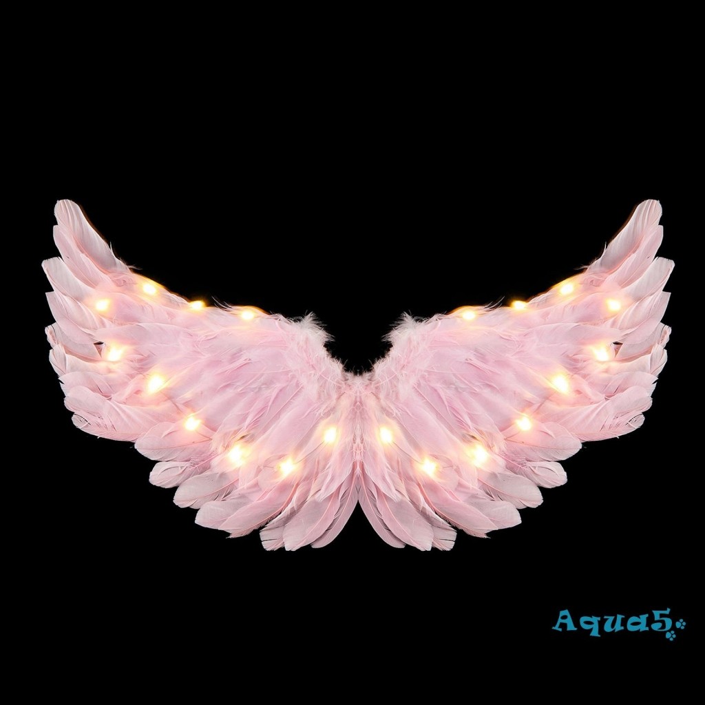 AQQ-Glowing Feather Wings for Kids Girls Light Up Angel Wing Fairy ...