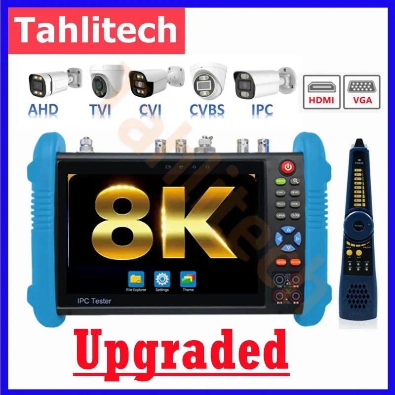 IP Camera Tester Upgraded 8K 8MP CCTV IPC Tester 7 inch Monitor H.265 ...
