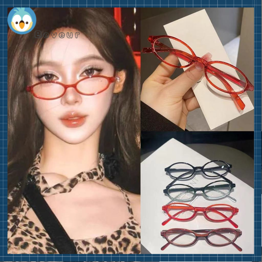 BeveurShop Female Europe Gradient Color Optical Glasses Y2K Retro Japan ...