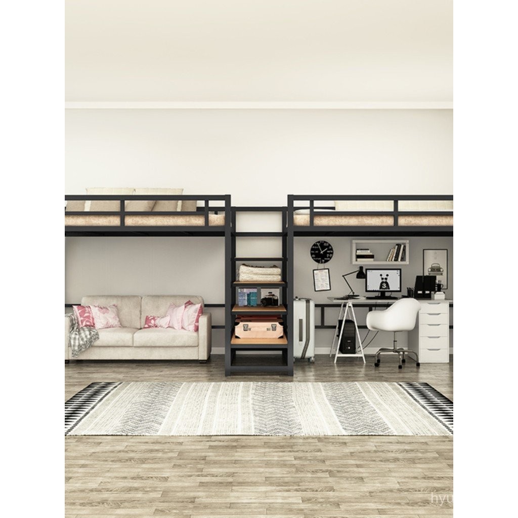 Space-Saving Loft Bed with Single Upper Layer, Space-Saving Overlapping ...