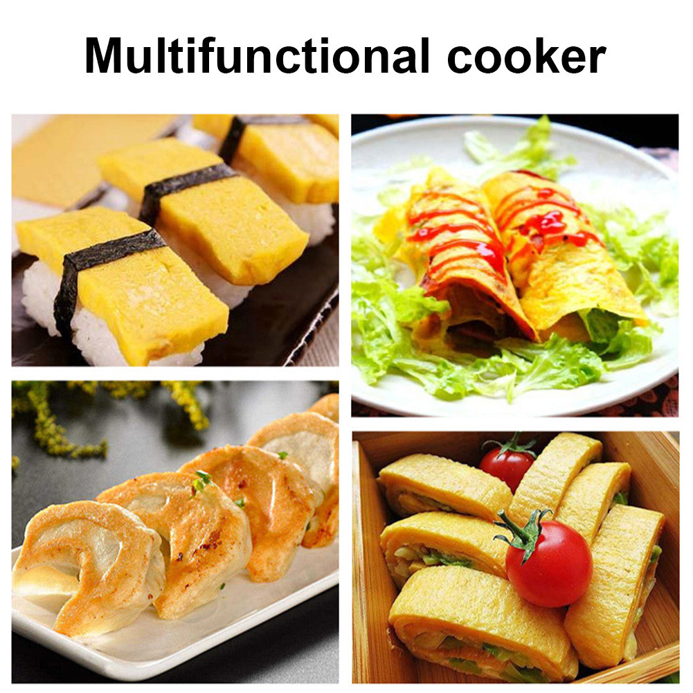 Cast Iron Japanese Omelette Pan Non-Stick Rectangle Mini Egg Frying Pan ...