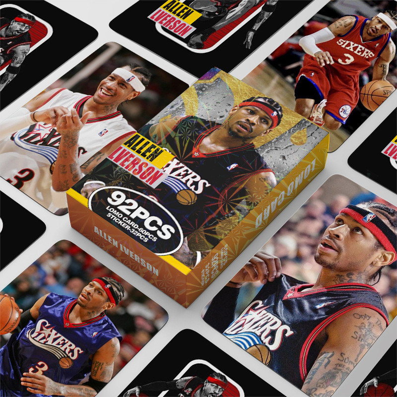 92pcs/box Basketball Superstar Allen Iverson Photocards Allen Iverson ...