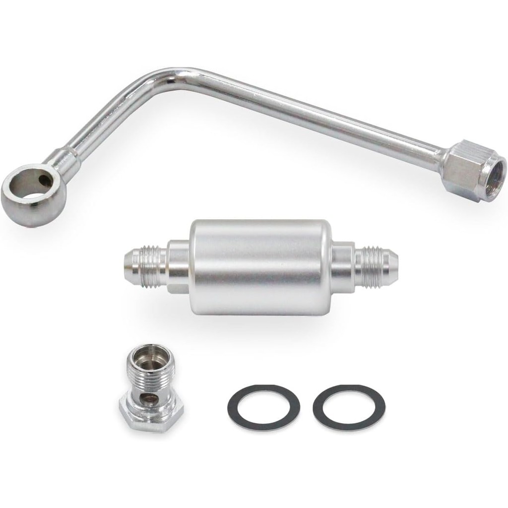 8131 Chrome Steel Fuel Line Kit With Polished Aluminium Fuel Filter ...