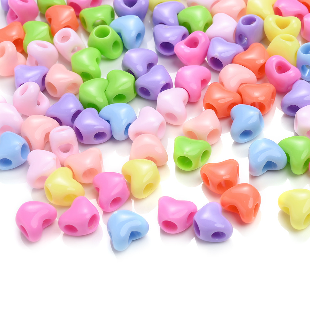 Porous Acrylic Beads Star Heart Bow Macaron Big Hole Beads For Jewelry ...