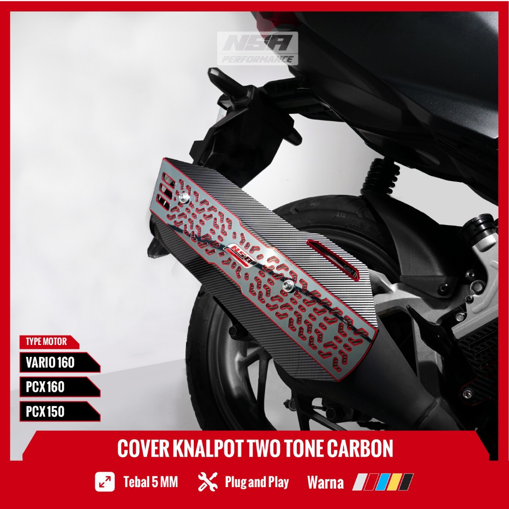 NSA VARIO PCX 150 160 CARBON & DOFF SERIES EXHAUST COVER VARIO 160 ...