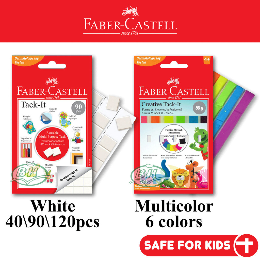 Faber-Castell Tack-it White 42, 90, 120pcs/ Multicolor Creative Tack-it ...