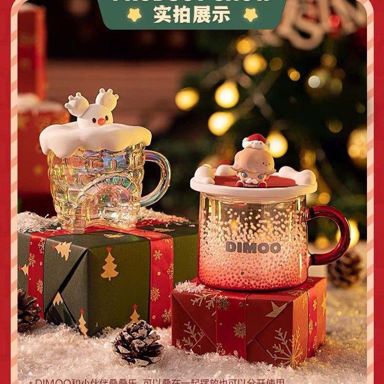 Genuine POPMART Pop mart DIMOO Letter from Snowman Stacked Cup ...