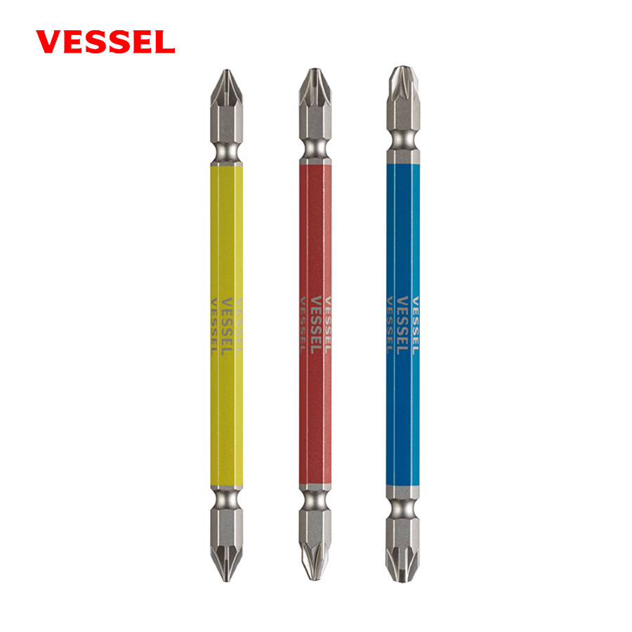 VESSEL Magnetic Screwdriver Bits Double End POZIDRIV GO-SAI Bit PZ1 PZ2 ...
