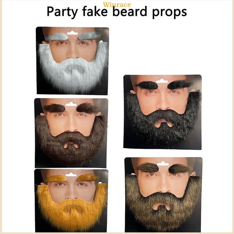 WRC Fake Beards Mustaches Fake Eyebrows Halloween Cosplay Costume ...