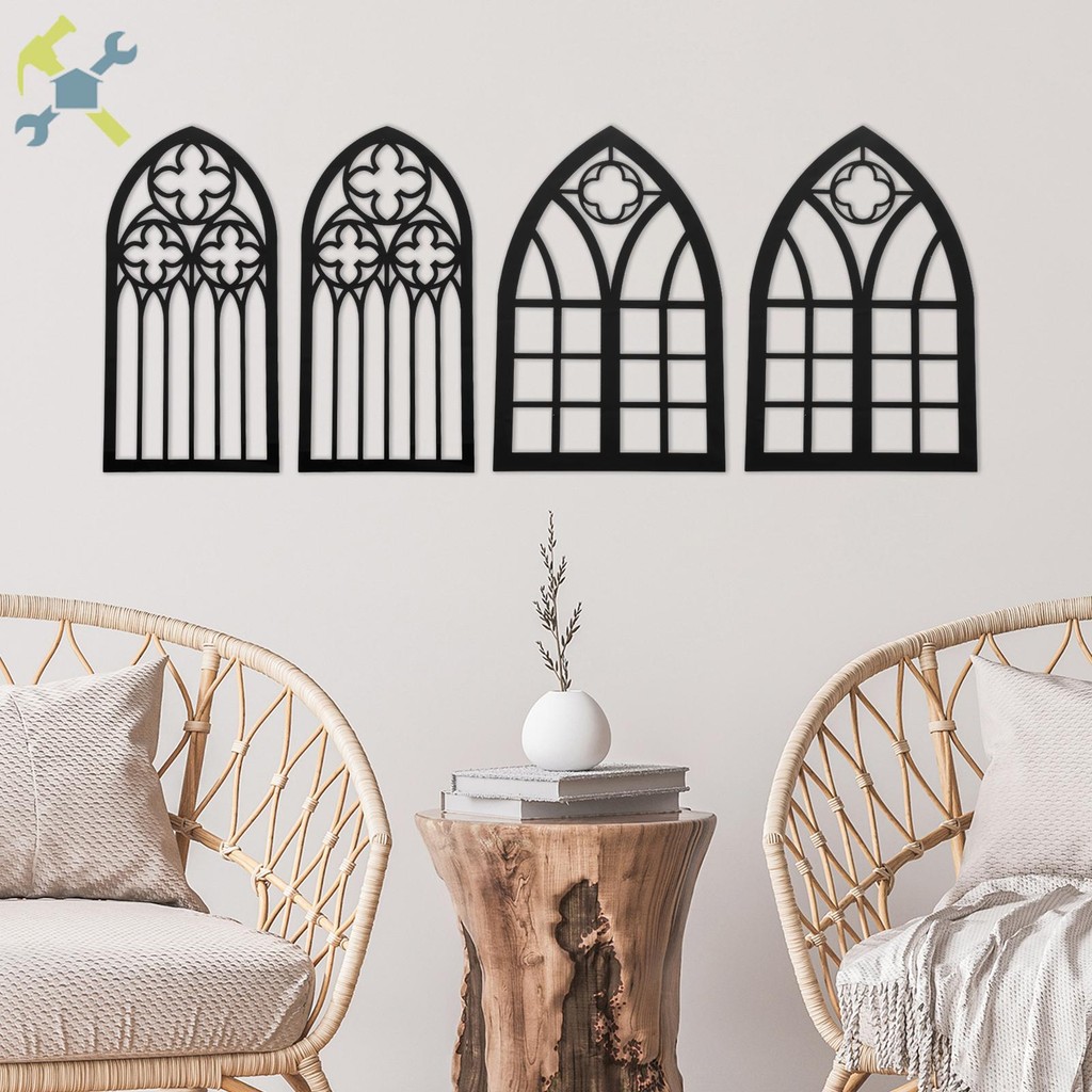 4 Pcs Arched Window Wall Mirror Decorative Acrylic Mirror Wall Stickers ...