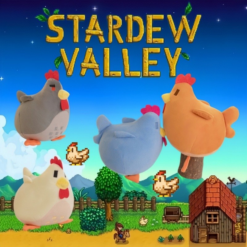 Stardew Valley Chicken Plush Toy Cute Colorful Chicken Plushie Doll ...