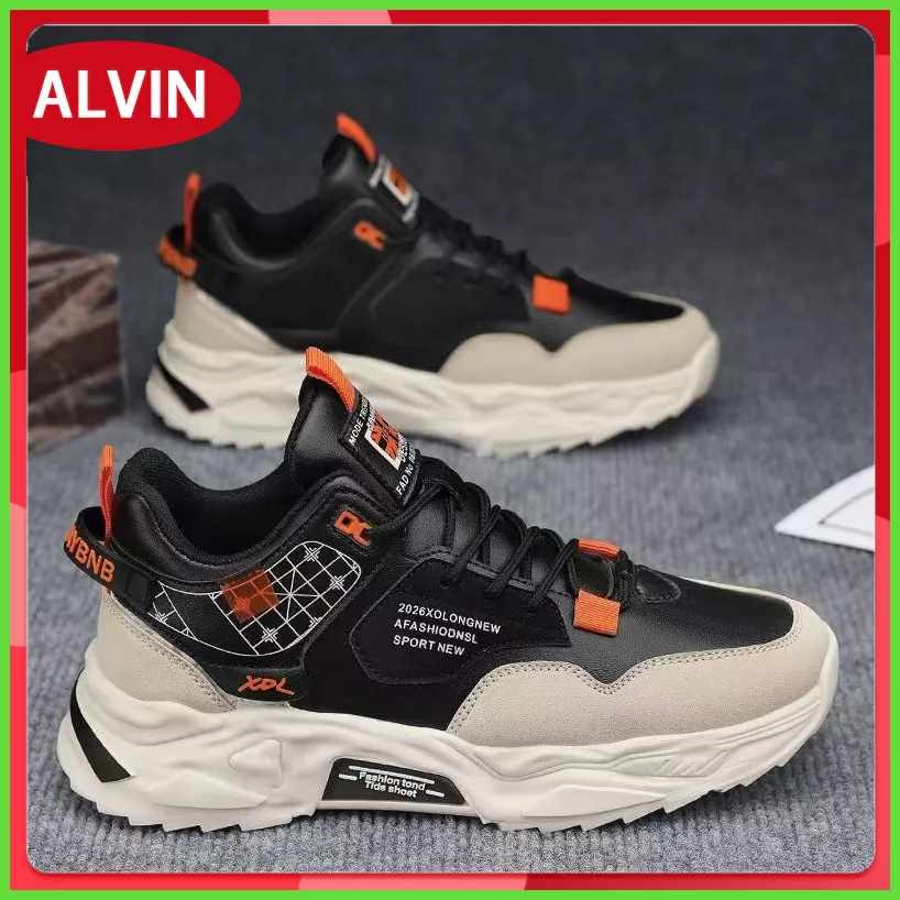 ALVIN[lm|Korean%L%Rubber%FV:Shoes%mi:For%pN;Men&2024&New&Black Sneakers ...
