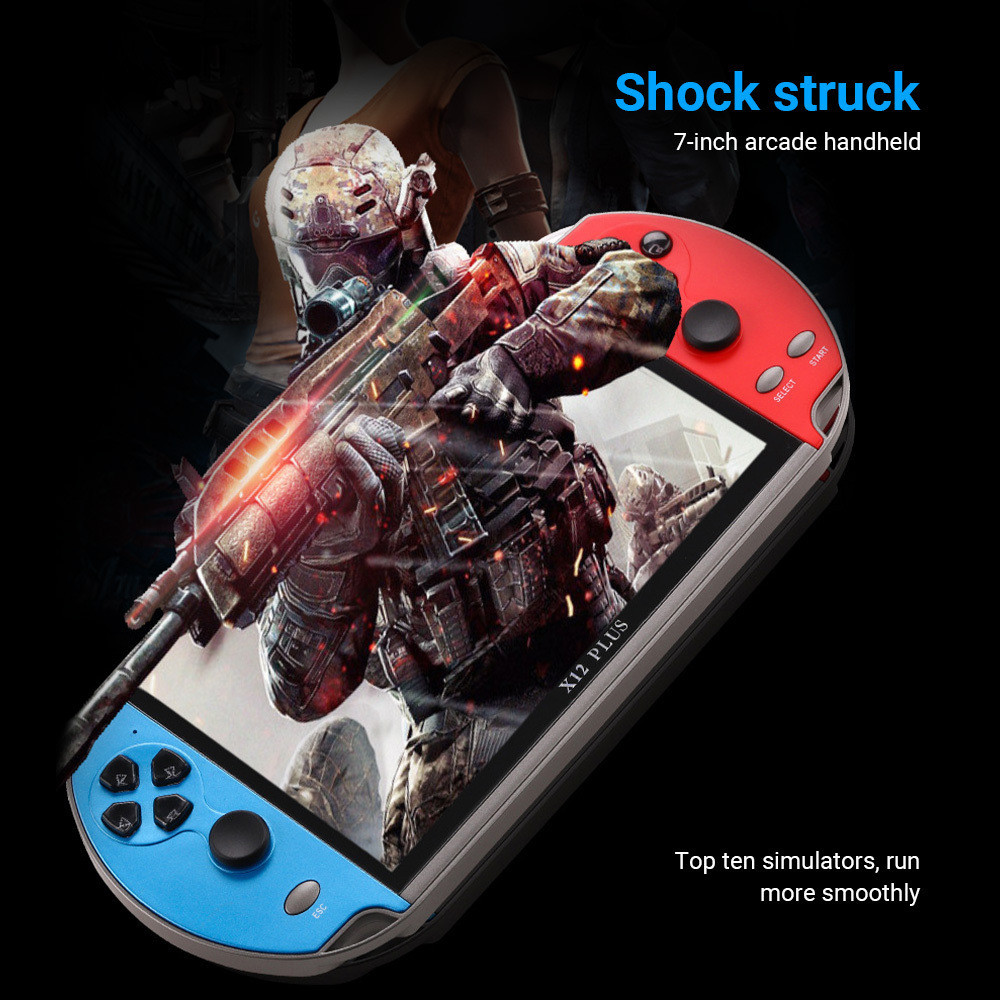 X12 PLUS 23cm HD Large Screen Dual Joystick Handheld Children Arcade ...