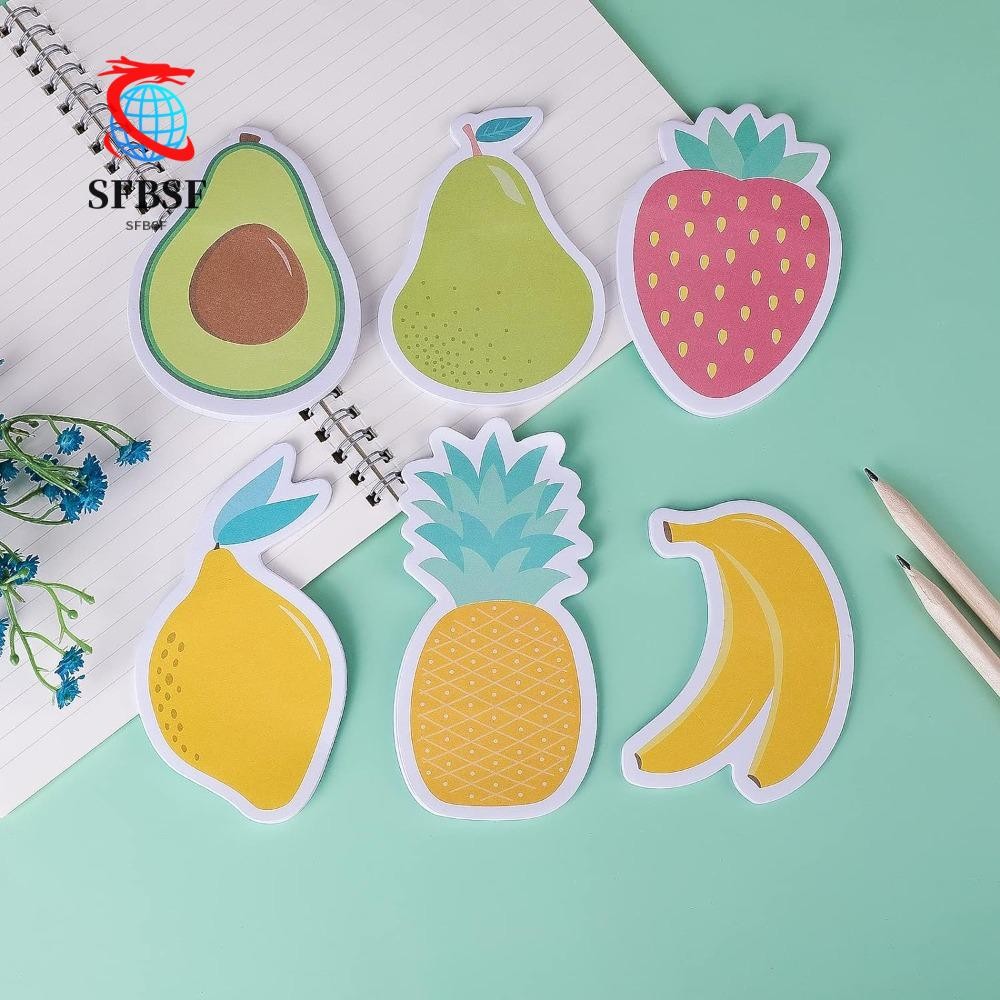 SFBSF 6PCS Watercolor Sticky Note Pad, Cartoon Fruit Shape Sticky Notes ...