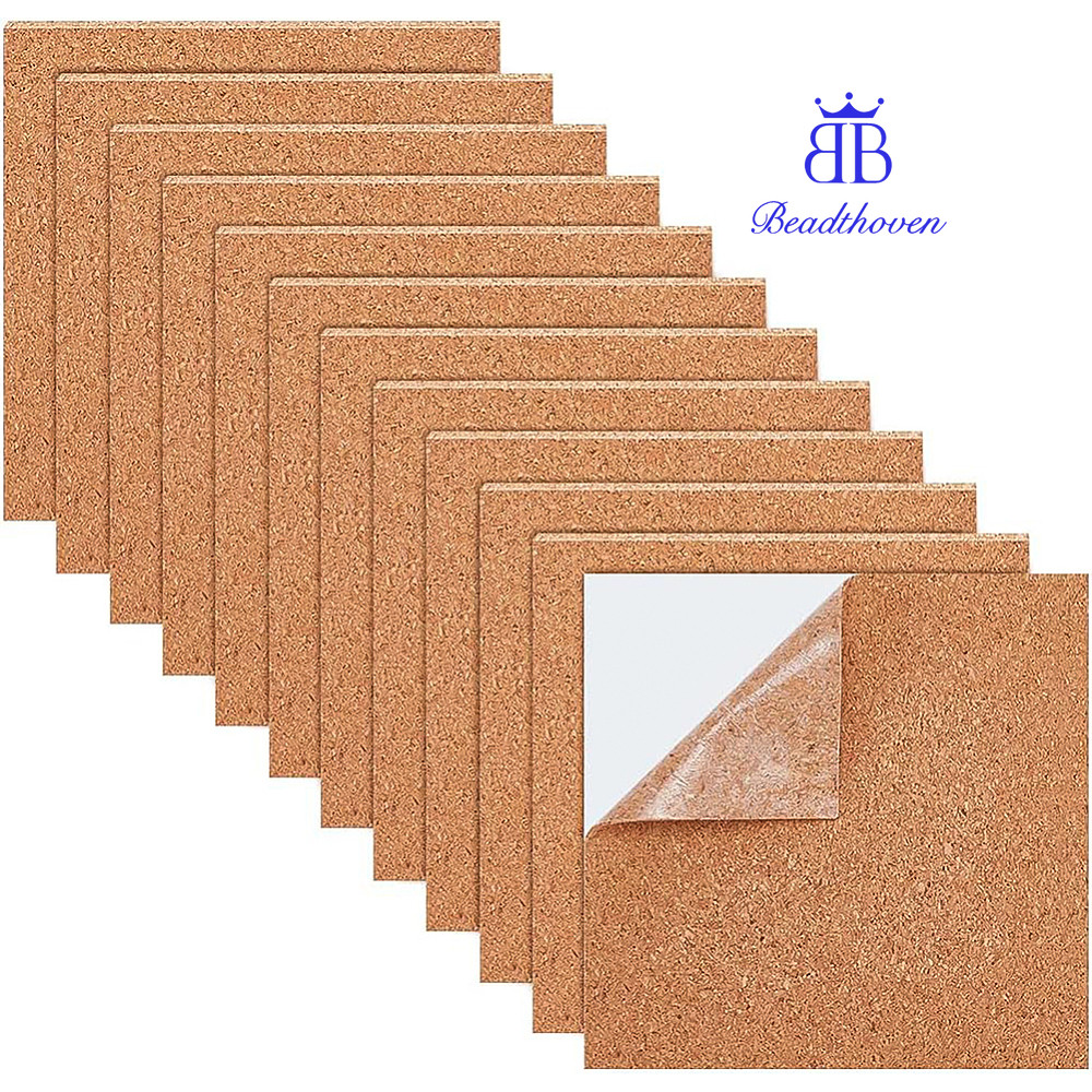 30pc 30pcs 4 x 4 Inch Square Self-Adhesive Cork Sheets Reusable Cork ...