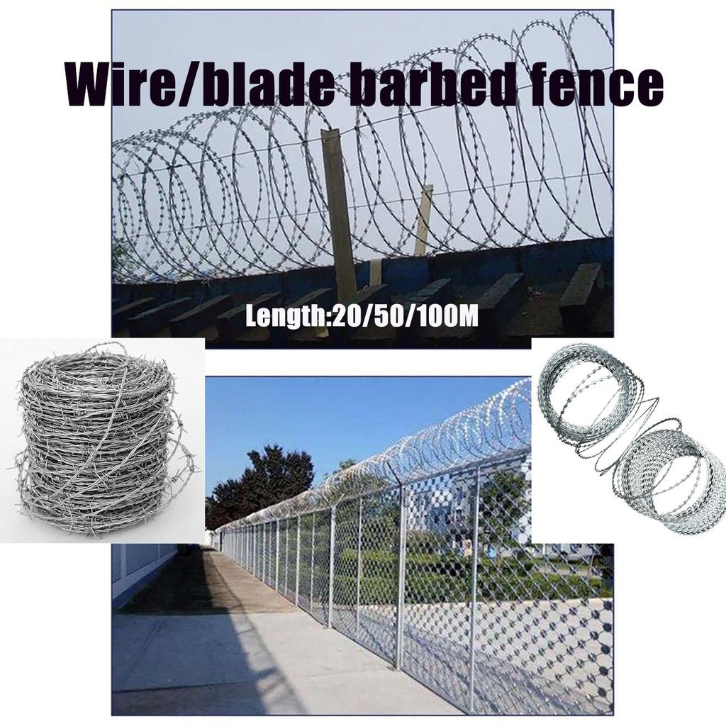 20M/50M/100M Iron Barbed Wire Roll Fence Barbed Wire/ Blade rope Anti ...