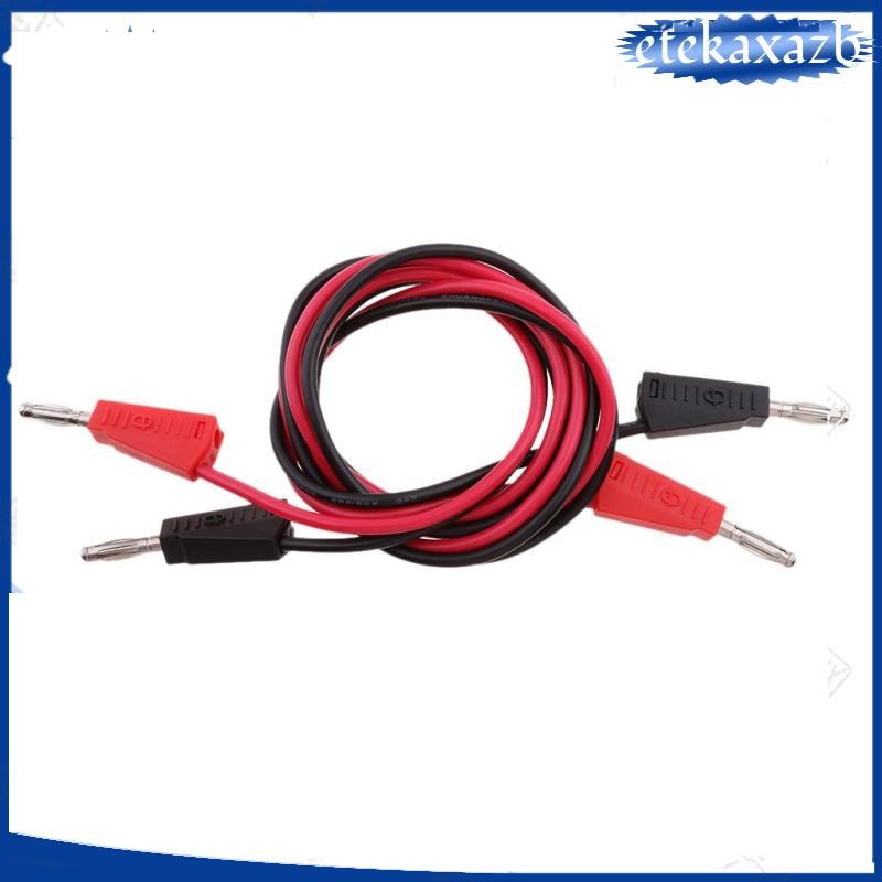 [etekaxazb] 2x 4mm Stackable Banana Plug to Banana Plug Test Wire 1m ...