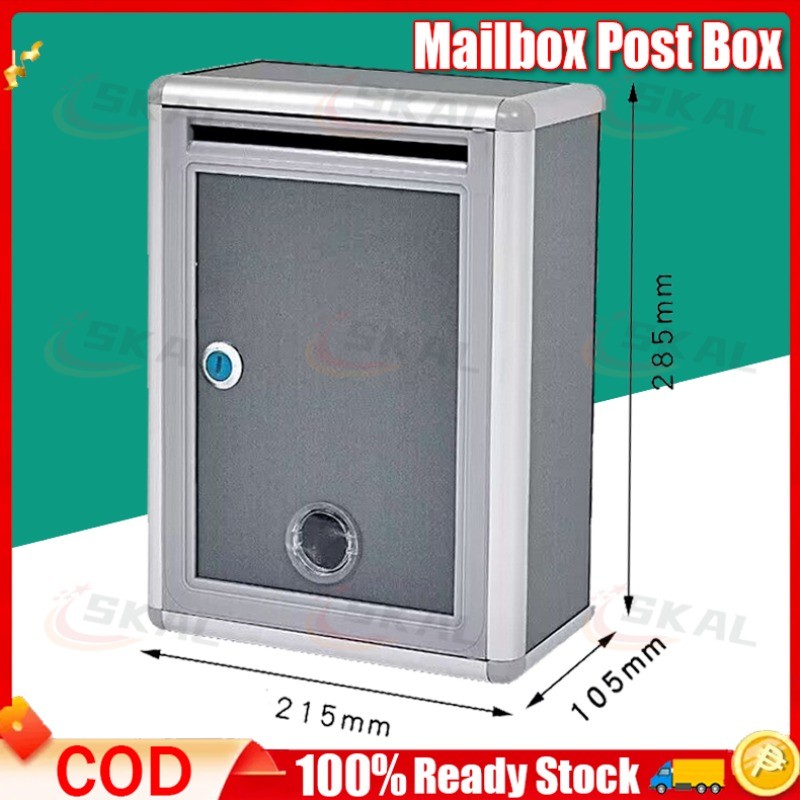 Letter Mailbox Post Box Waterproof Outdoor Security Locking Aluminium ...