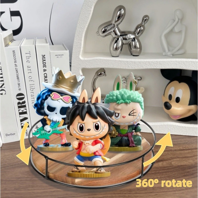 360° Rotating Popmart Labubu Wooden Storage Rack One Piece Doll ...