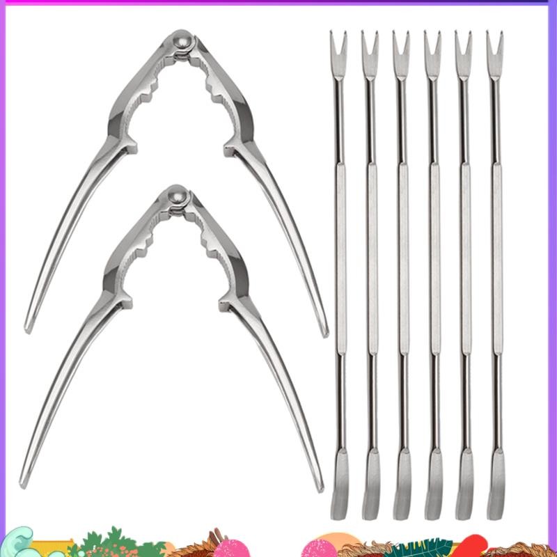 8 Piece Seafood Tool Kit, Stainless Steel Crab Leg Cracker and Forks ...