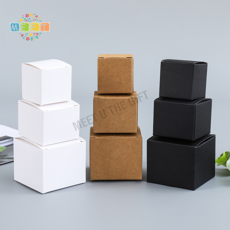 10pcs/Kraft Paper Box/Black White Paper Box/Cosmetic Cream Packaging ...