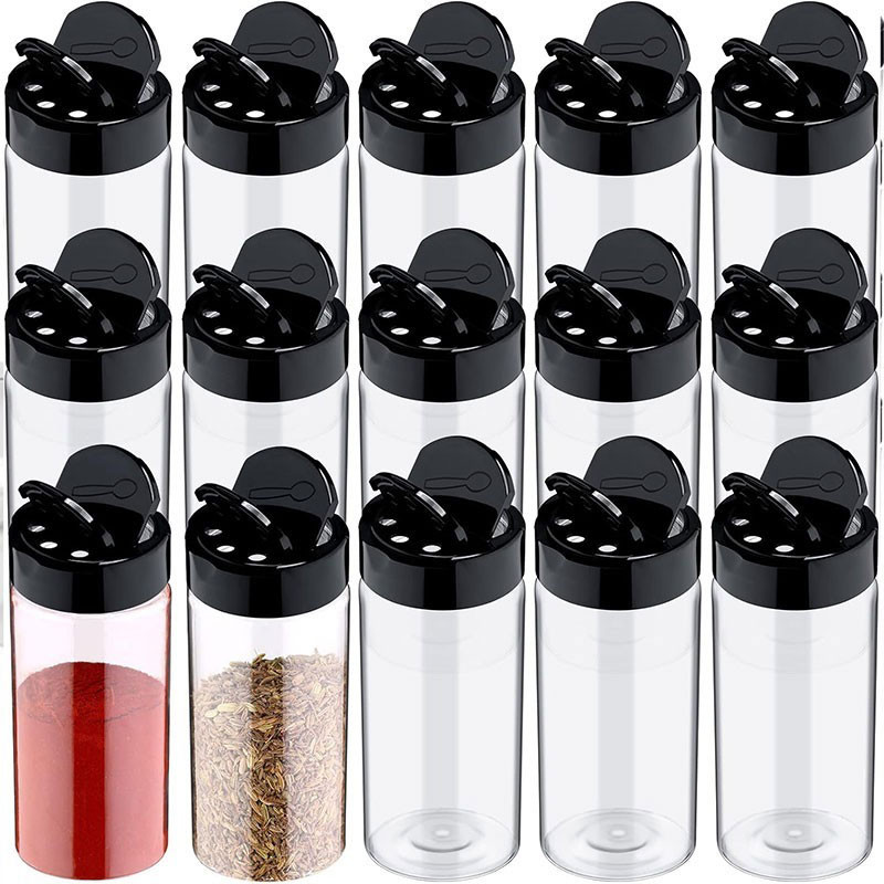 100/200/300ML Clear Plastic Spice Jar / Kitchen Seasoning Container ...