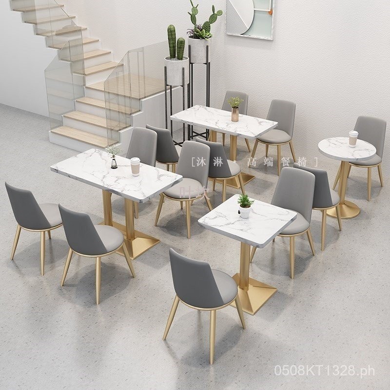 K Cage1Light Luxury Milk Tea Shop Table and Chair Set Coffee Shop ...