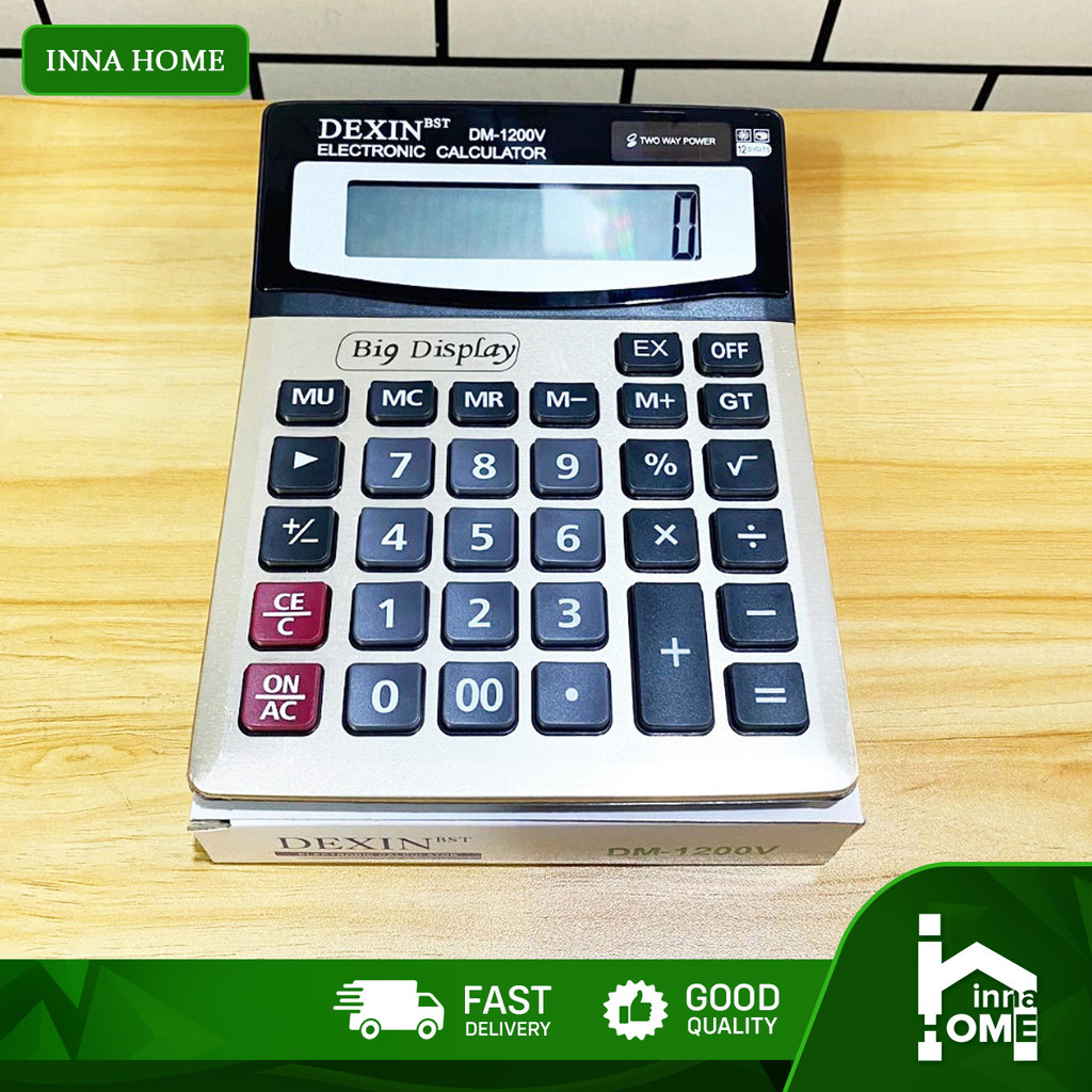 Inna Home Electronic Calculator Two Way Power 12 Digit Big Display ...