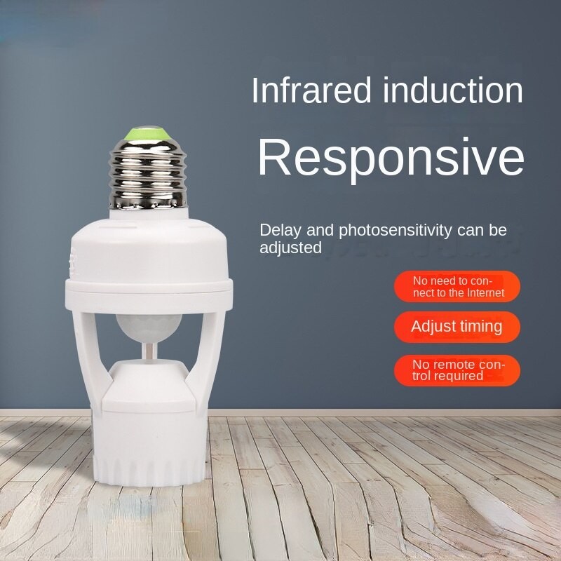Fast Delivery⚡AC100-240V E27 Motion Sensor Light Socket E27 LED Lamp ...