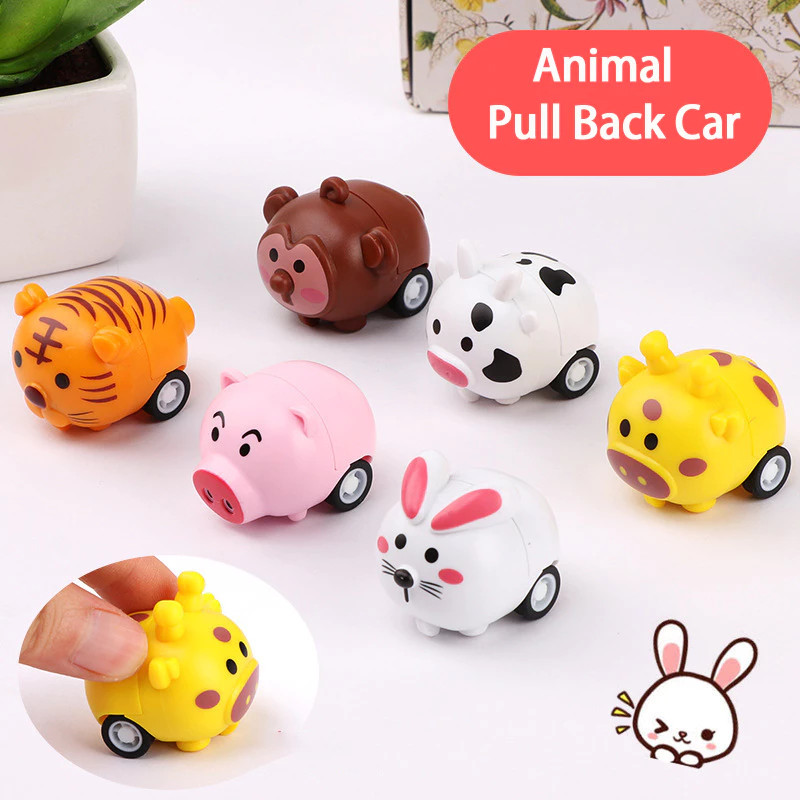 Animal Shape Toy Car Mini Animal toy Car Cute Cartoon Pull Back Car ...