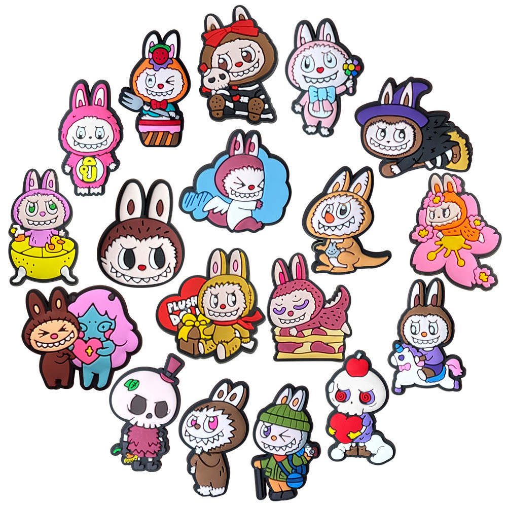 18pcs/set JIBZ for Croc Shoe Charms Labubu Decorations Shoe Buttons ...