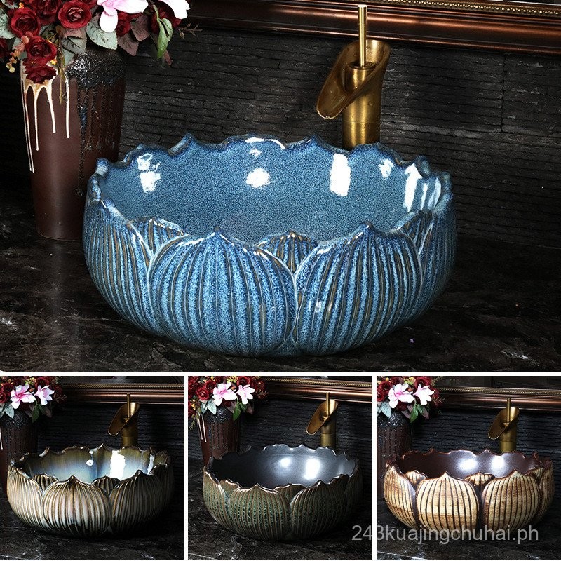 Table Basin Small Size Bathroom Pool Retro Wash Basin Home Inter ...