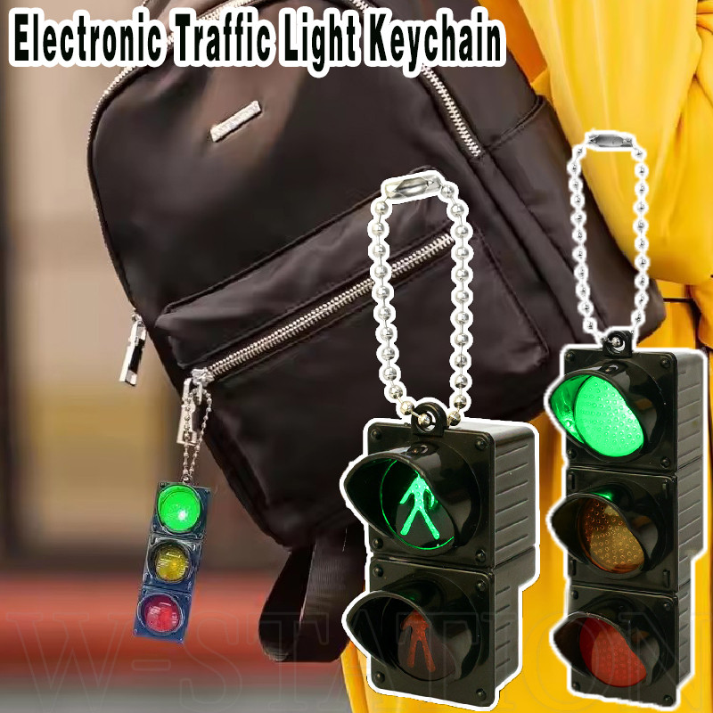 Mini Electronic Traffic Light Keychain - Creative Funny Bag Pendant ...
