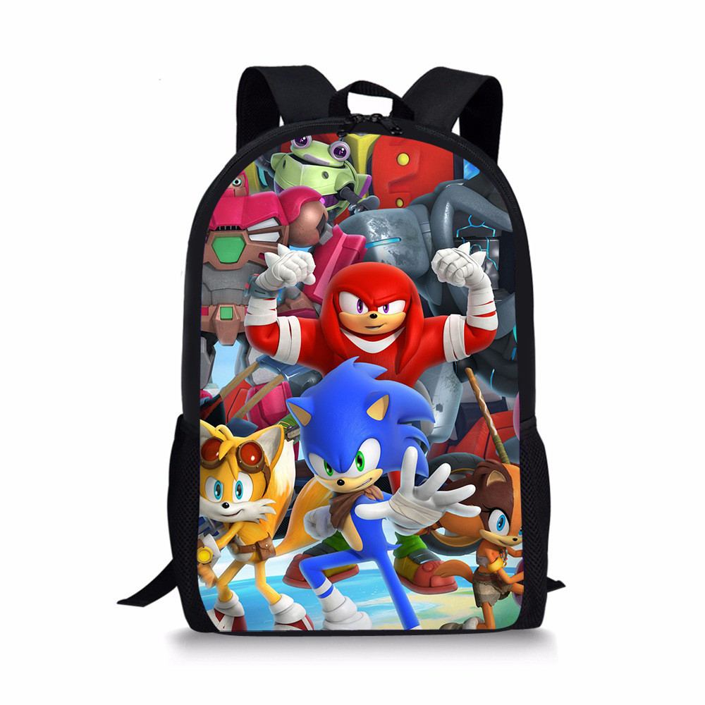 School Bag Backpack Game Sonic Game Sonic Cartoon Student School Bag ...